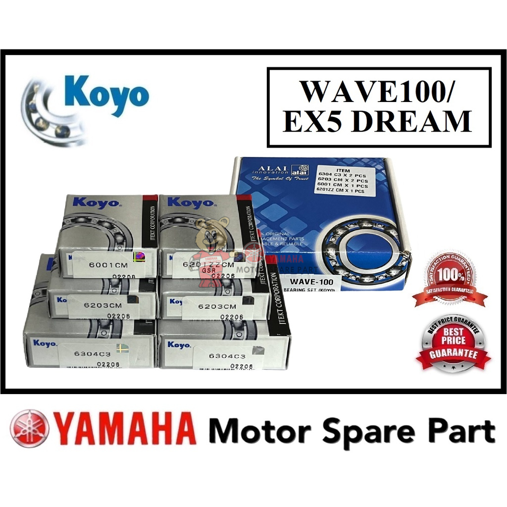 WAVE100 / EX5 DREAM KOYO BEARING SET 0 100% ORIGIANAL NEEDLE BALL ...