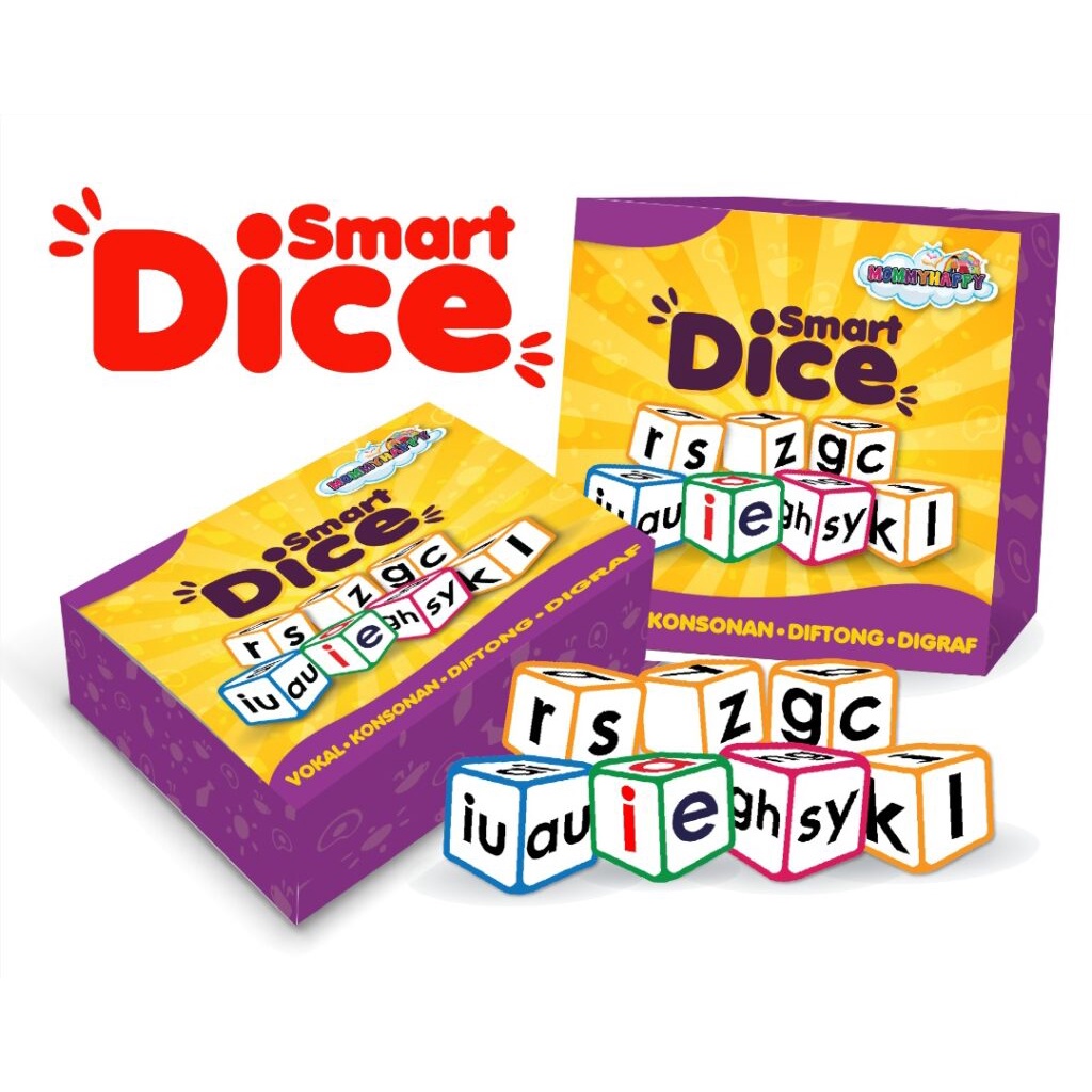 Smart Dice | Bahan Bantu Mengajar Belajar Kenal Huruf | Shopee Malaysia