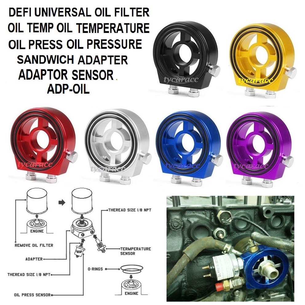 Oil Filter adaptor, Sandwich adapter, Oil Temperature Pressure Sensor ...