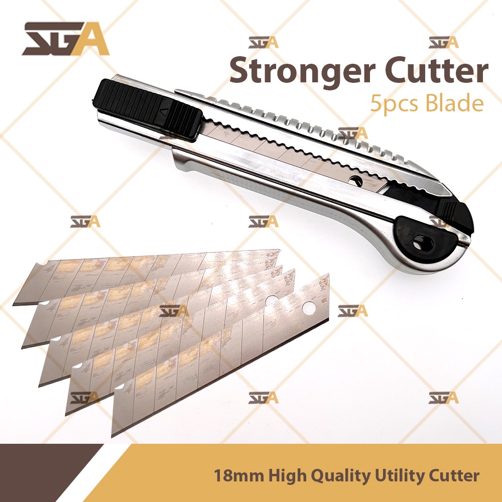 SENSUI 18mm Carbon Steel Aluminium Utility Auto- Locking Cutter Knife ...