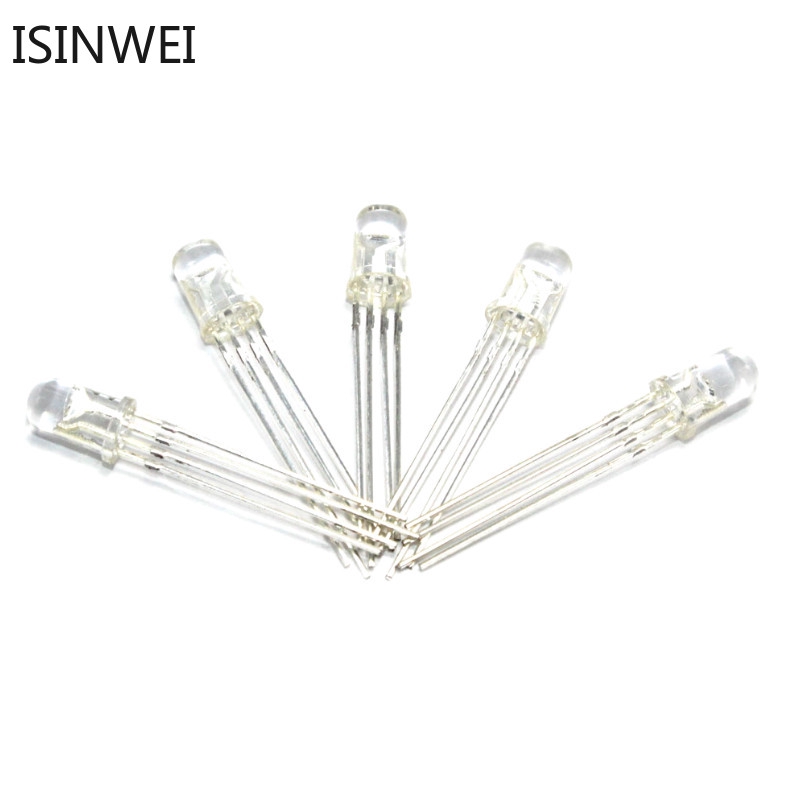 10PCS F5 5mm RGB LED Common Cathode Tri-Color Emitting Diodes RGB ...