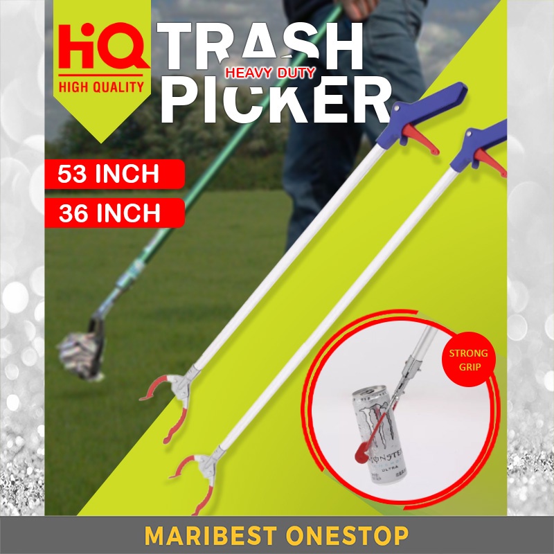 36" 53" INCH Garbage Picker Heavy Duty Rubbish Reacher Grabber Picker ...