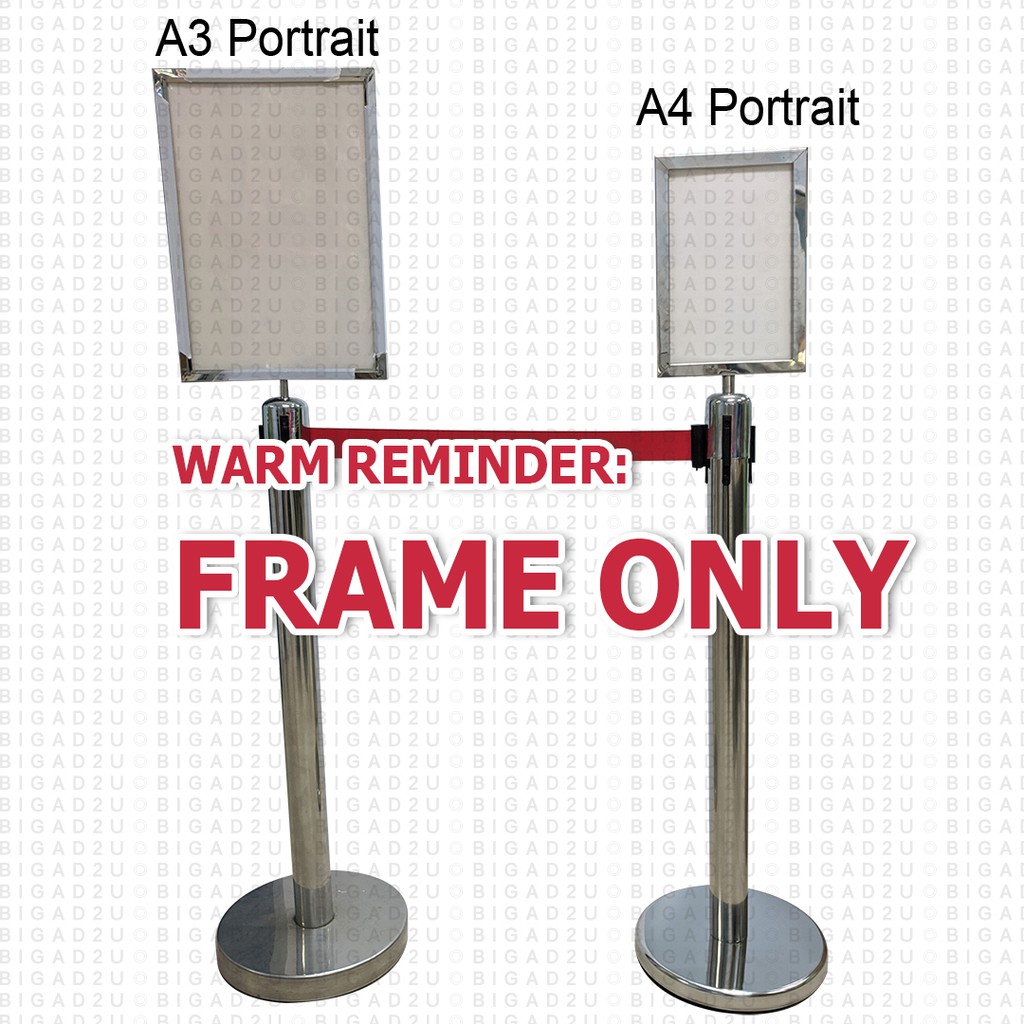 Stainless Steel Queue Up Barrier Stand Frame for Q Up Stand A4 A3 ...