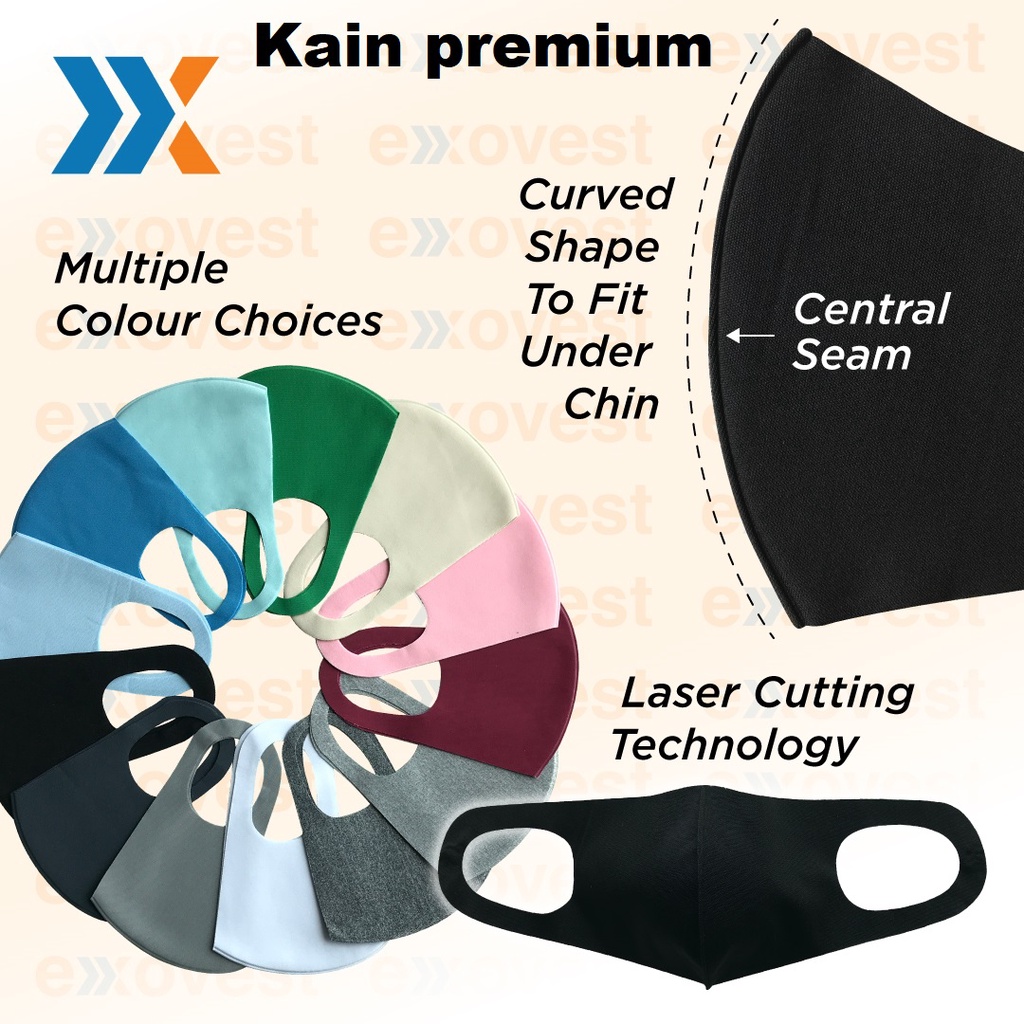 Pelitup muka PREMIUM reusable face mask_Washable_Anti-pollen protection ...