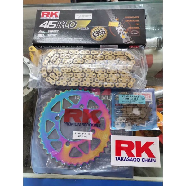 RXZ 💯 Original RK RKM 415 TITANIUM RAINBOW ERO KLO ORING GOLD CHAIN ...