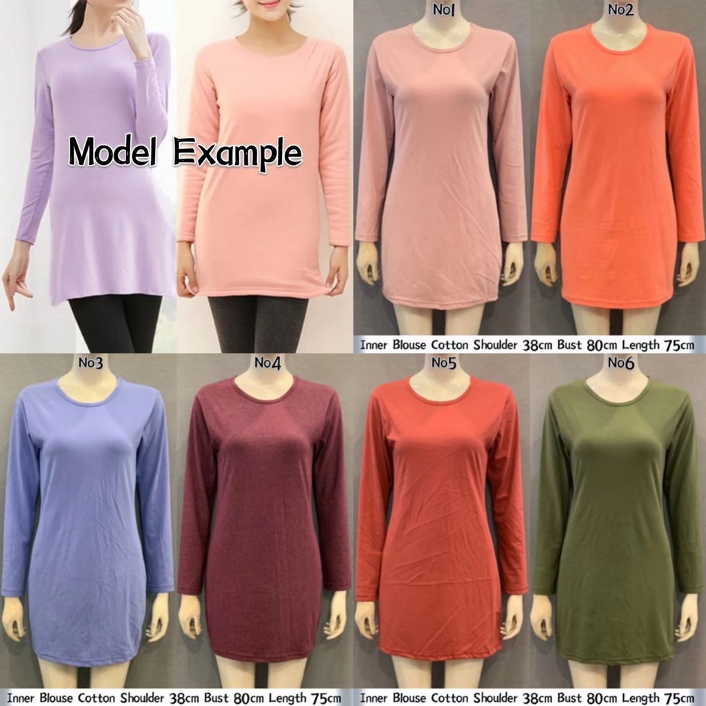 WOMEN INNER BAJU LENGAN PANJANG MUSLIMAH LONG SLEEVES INNER LABUH ...
