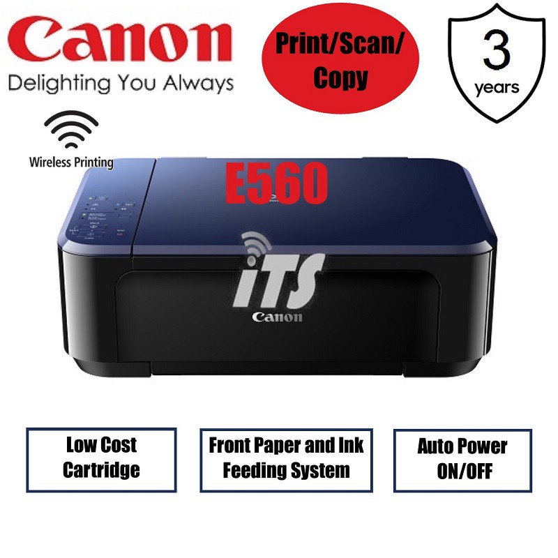 Canon Pixma E560 Wireless All-in-One Auto Duplex Inkjet Printer (Black/Red) | Shopee Malaysia