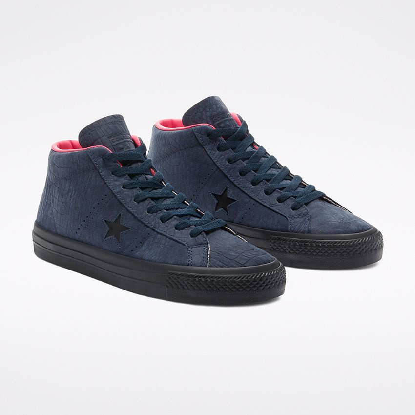Converse Cons One Star Pro Mid Heart of the City Obsidian Hyper Pink ...