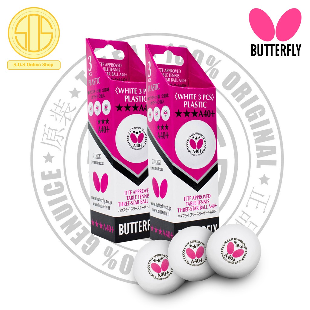 Butterfly ITTF Approved Table Tennis Three-Star Ball A40+ (3 pcs/Tube) | Shopee Malaysia