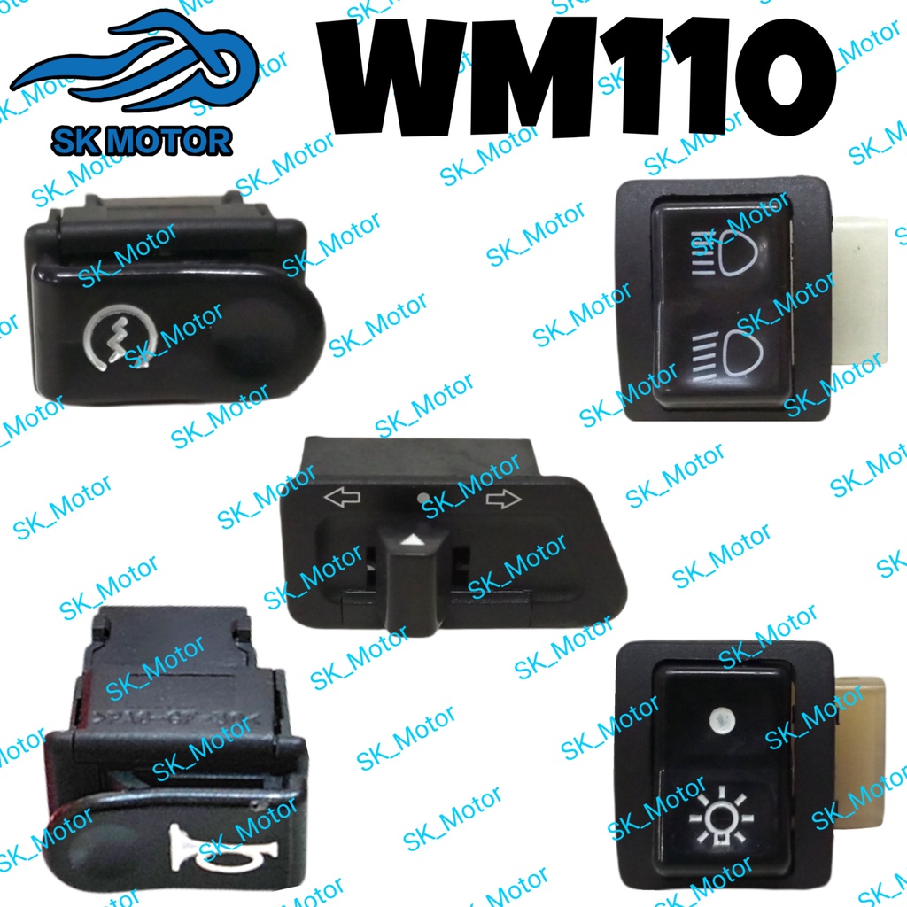 WMOTO WM110 WM 110 Button Starter Horn Hi Low Signal On Off Cover ...