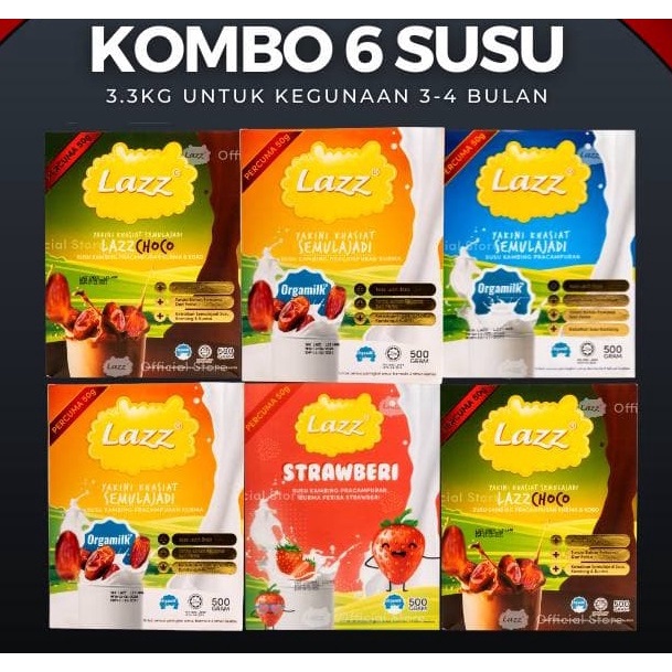Lazz Susu Kambing - Asli/ Kurma/ Choco/ Strawberi/ 550g - 1 carton | Shopee Malaysia