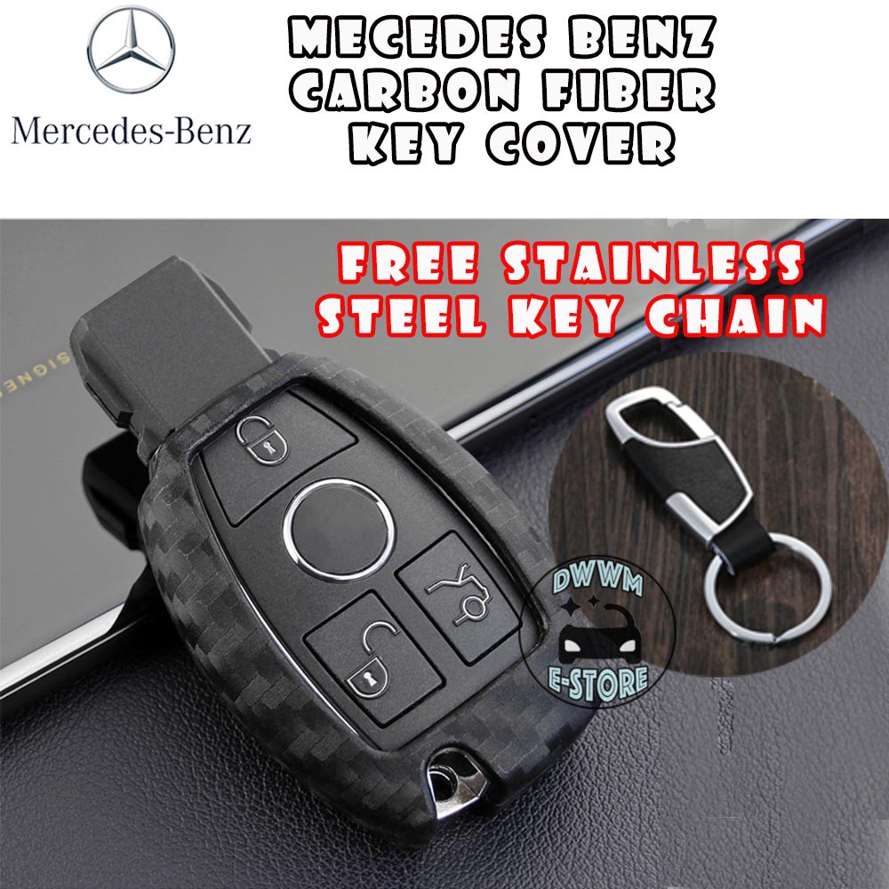 Mercedes Benz Smart Key Key less Entry Soft TPU Carbon Fiber Silicone ...