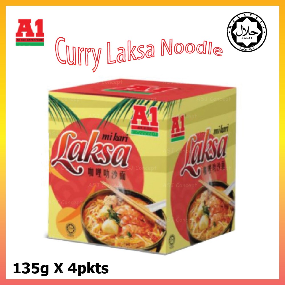 *READY STOCK* A1 Laksa Mi Kari Laksa Curry Laksa Noodle 135g X 4 packs **EXP: OCT 2022 | Shopee ...