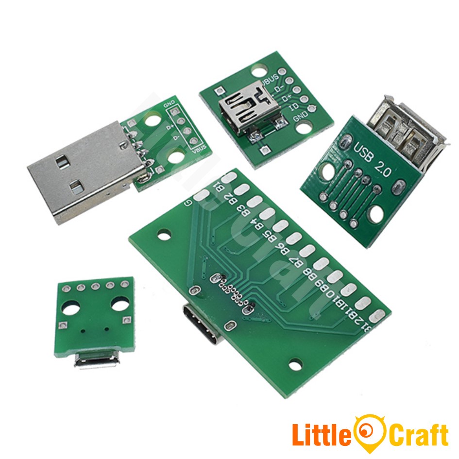 USB Adapter Board Type A Type B Type C Miro Mini USB Breakout Board ...