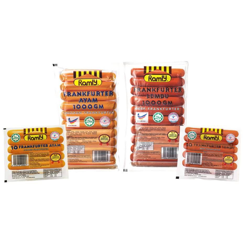 Ramly Frankfurters Ayam (Chicken) / Lembu (Beef) - 1kg / 340g /Ramly ...