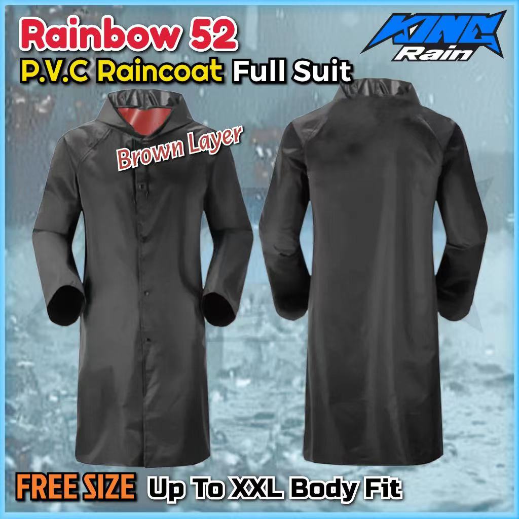 KEAN Rain Jacket Full Long Suit Double Layer PVC Raincoat Inside BROWN ...