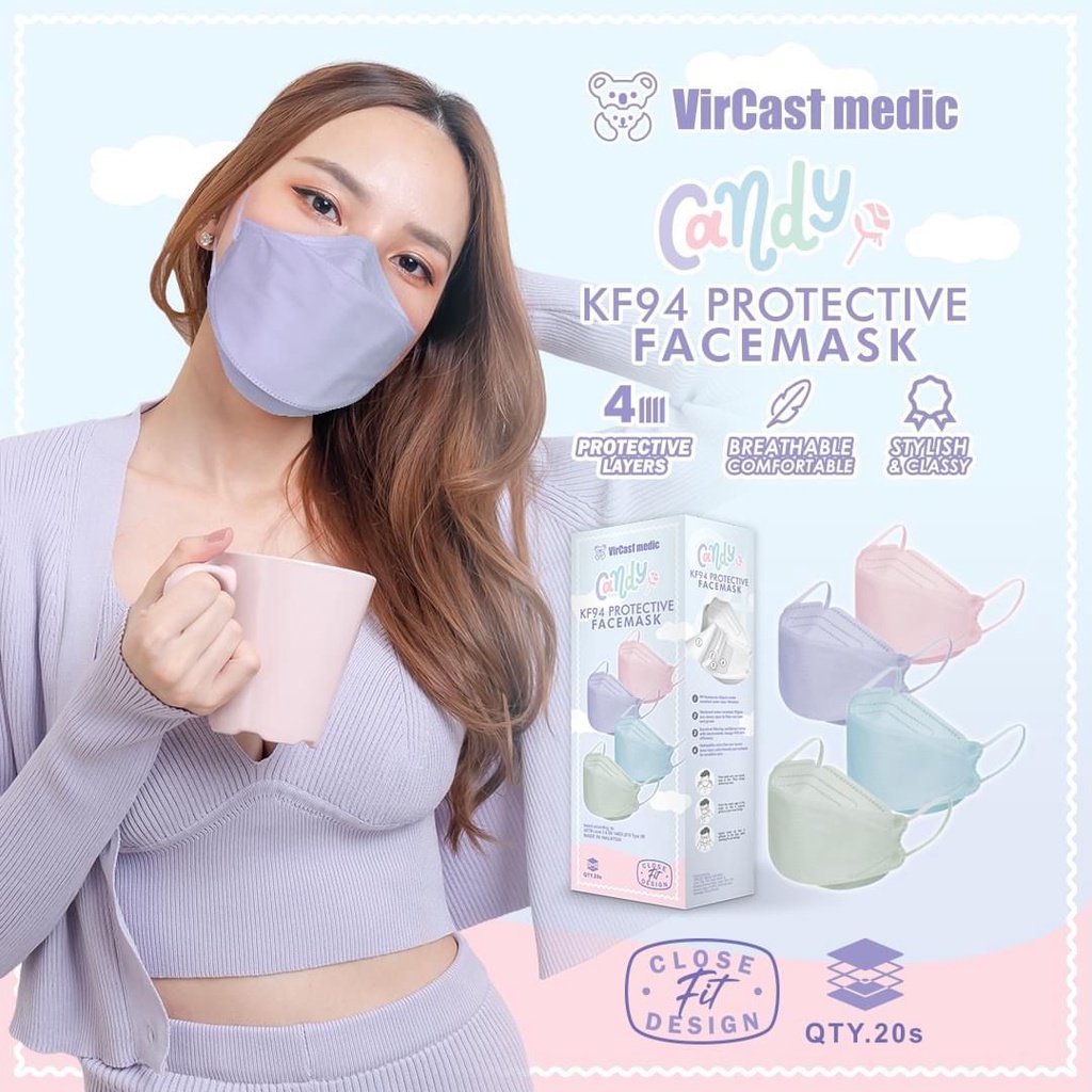 Vircast Medic Protective 4 Ply KF94 (20pcs) | Shopee Malaysia