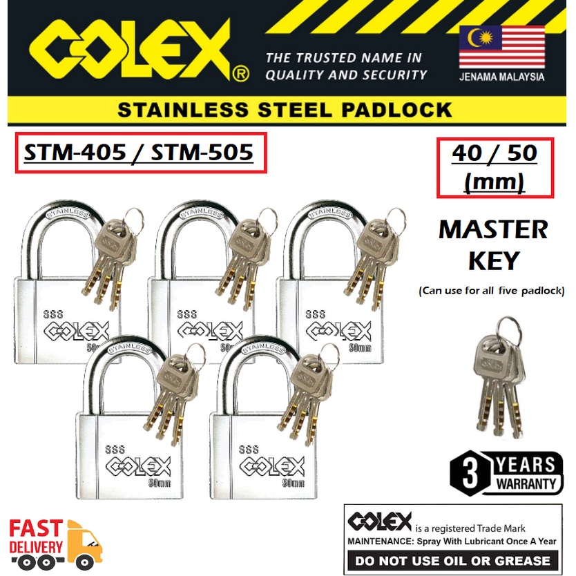 COLEX 5PCS MASTER KEY STM-405 / STM505 50 40 mm SSS Stainless Steel ...