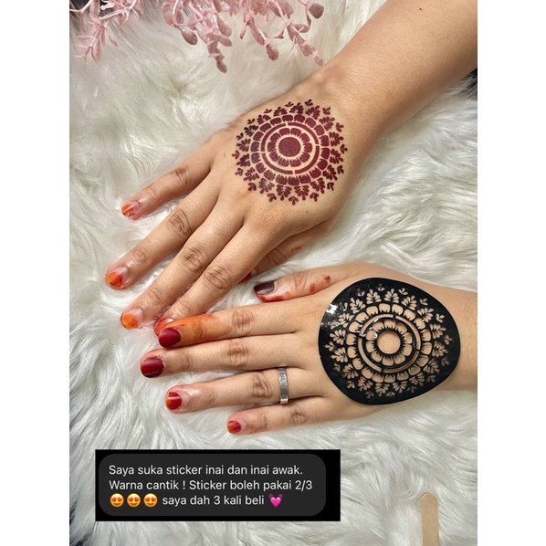 STICKER INAI MANDALA FULL SET (kir kanan tapak tangan) | Shopee Malaysia