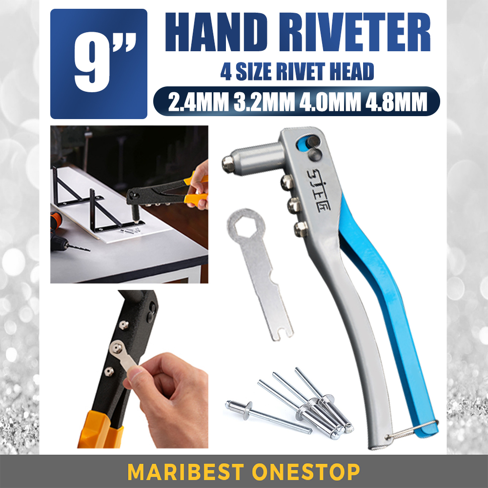 [ SS89119 ] 9INCH HAND RIVETER HEAVY DUTY MANUAL RIVETER GUN WITH 50PCS ...