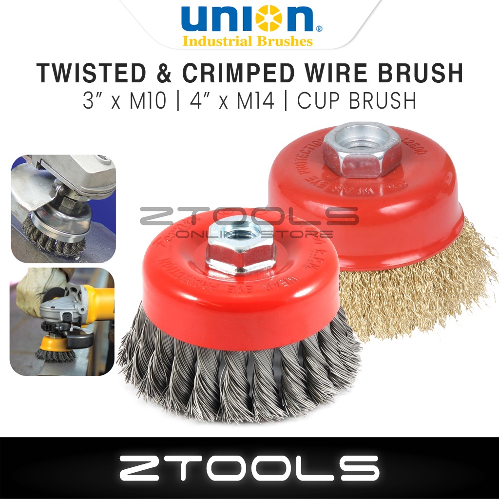 (ZTOOLS) Wire Cup Brush | 3"x M10 x 1.5mm | 4"x M14 x 2.0mm | 4" & 7 ...