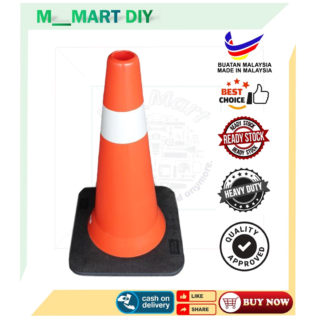 Heavy Duty Safety Traffic Pvc Cone w/Black Weighted Base Made in ...