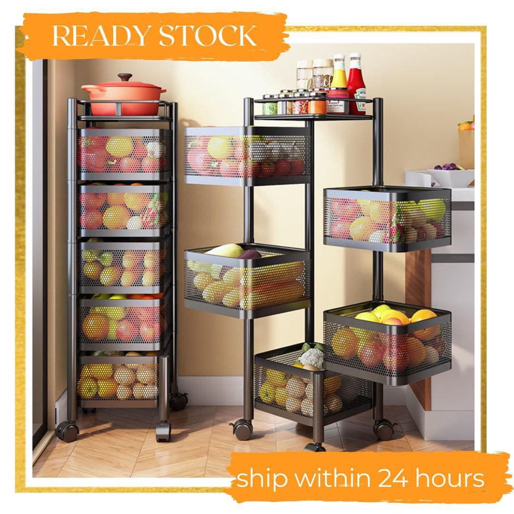 Stainless Steel Rack Rak Dapur Rack Kitchen Rotating Rack Spice Rack ...