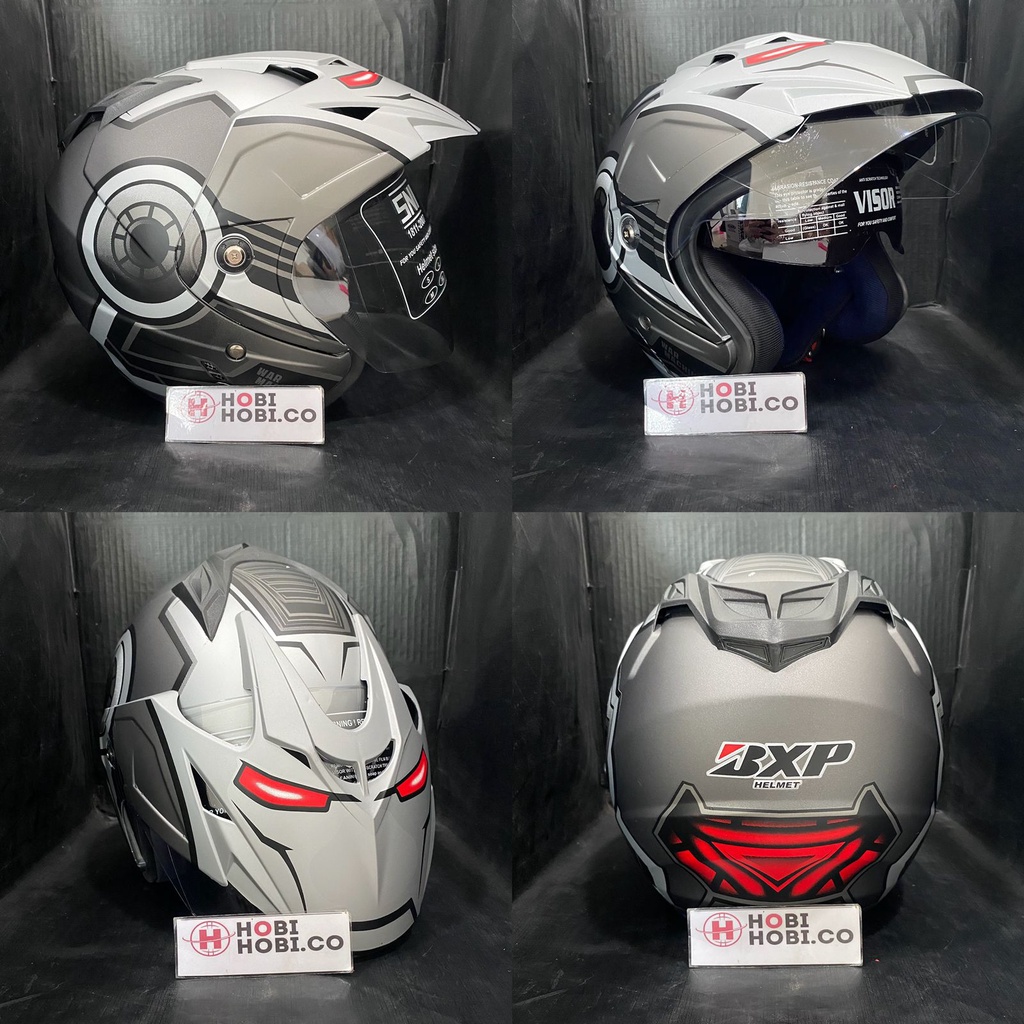 Marvel IRONMAN AVENGERS GRAY DOFF HELMET TWO GLASS HELMET DOUBLE VISOR ...