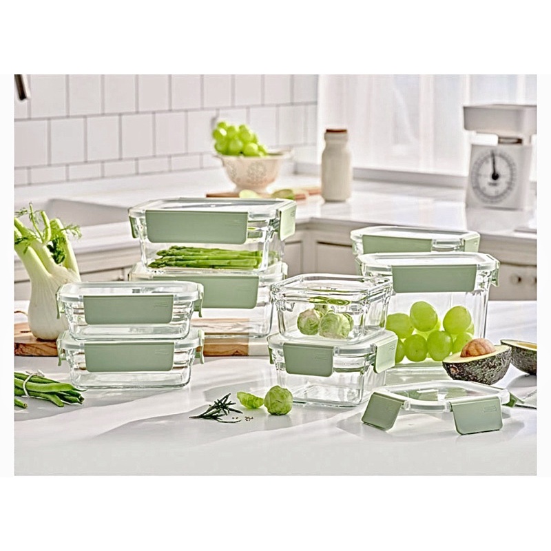 GlassLock Korea Pure Relax Green Airtight Container Set | Shopee Malaysia