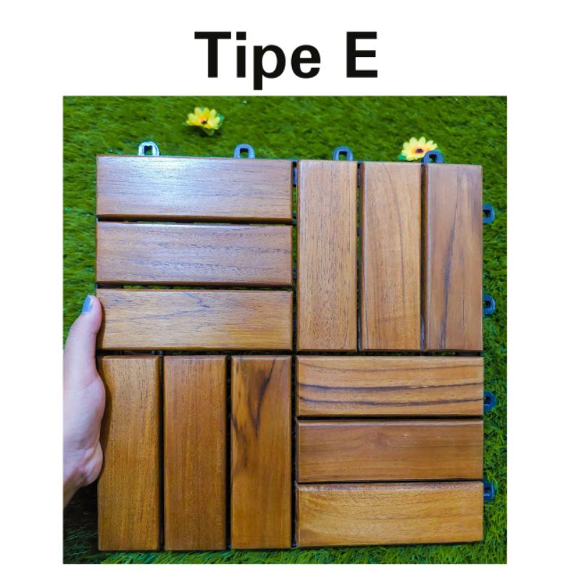 KAYU Teak wood floor Decking tile | Shopee Malaysia