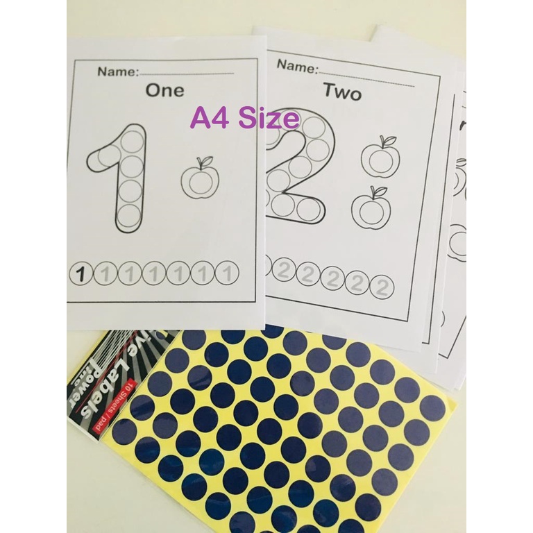 ABC / Number 1-10 Do A dot Activity A-Z Kids Busybook Montessori ...