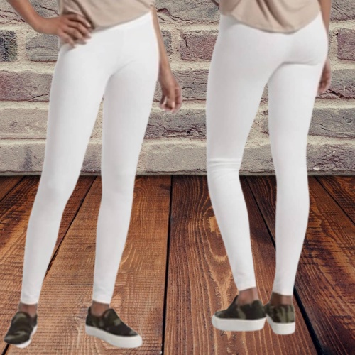 LEGGIN PUTIH Cotton 100% PEREMPUAN / LADIES Full Stretch Saiz [S-XXL ...