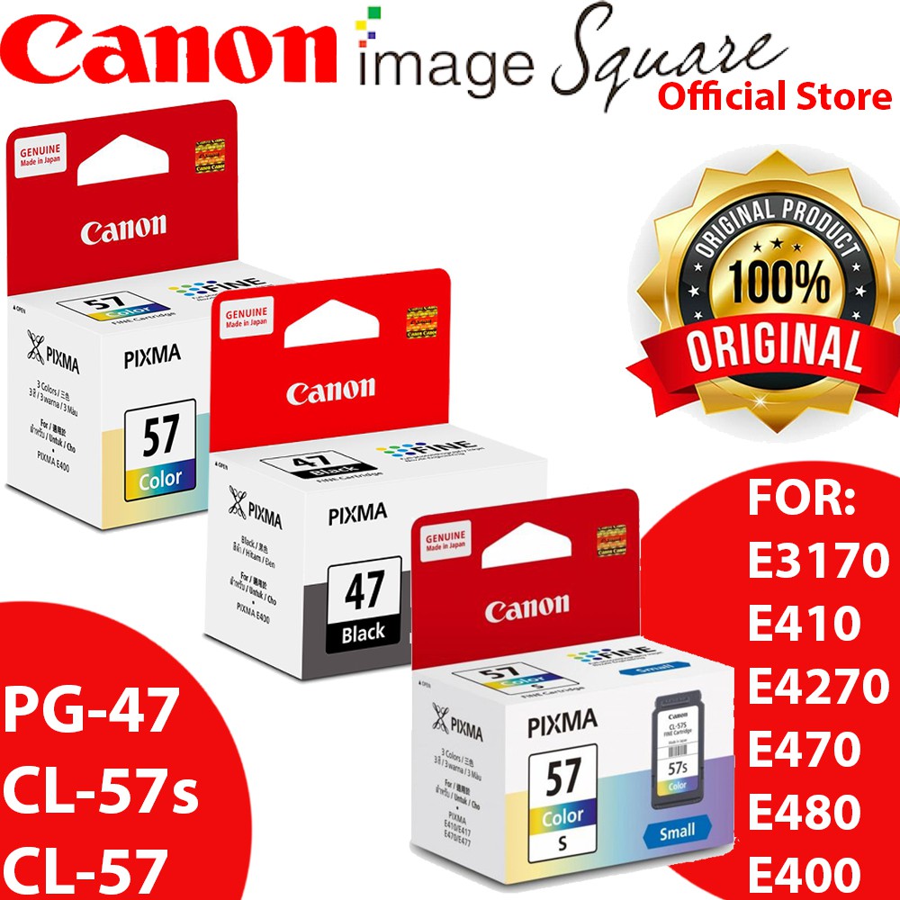 [Ship Out 24 Hrs] Canon PG-47 / CL-57 / CL-57S Ink Cartridge E3170 E410 ...