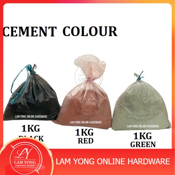 1KG CEMENT COLOUR / Simen Warna - Black / Green / Red (Hitam / Hijau ...