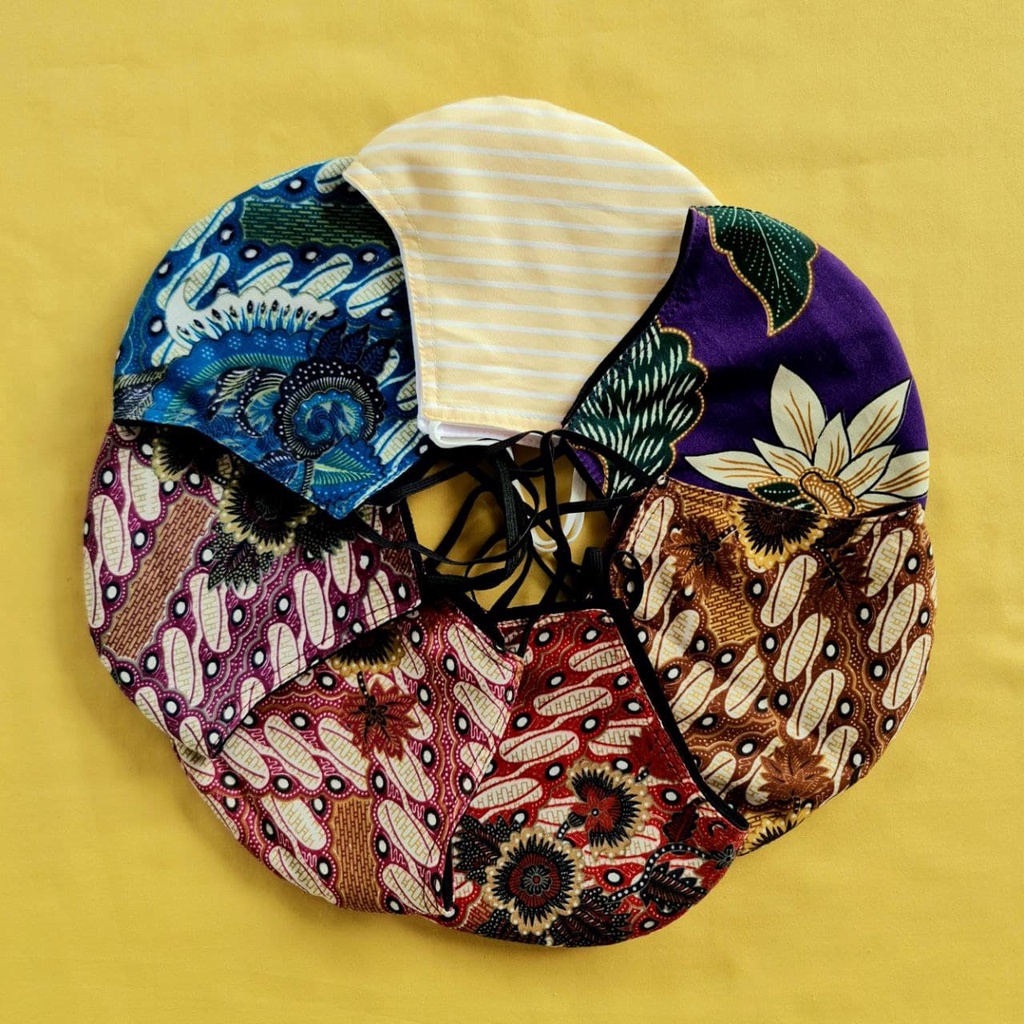 Handmade Flower Sarung Batik washable cotton face mask (2 layers ...