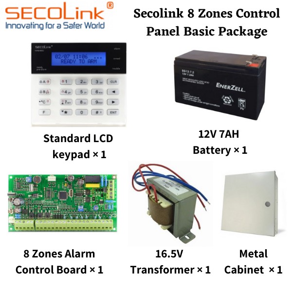 SECOLINK PAS816-20-NP 8 Zone Control Panel Basic Alarm Package | Shopee ...