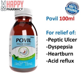 🔥CHEAPEST🔥 POVIL ANTACID MIXTURE 100ML [EXP:1/25] FAST RELIEF UBAT ...