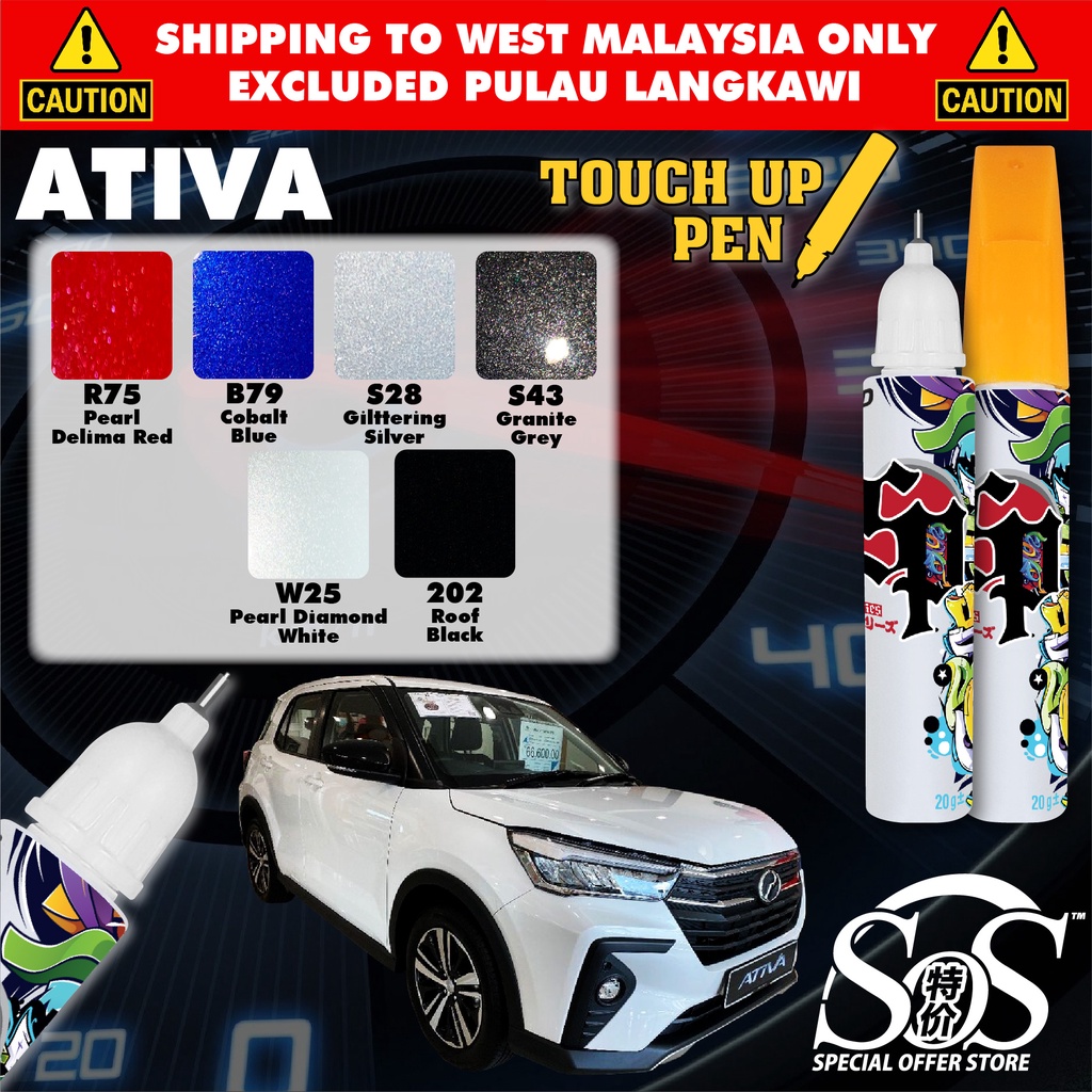 Touch Up Pen PERODUA ATIVA Original Color Pen & Brush Repair Minor ...