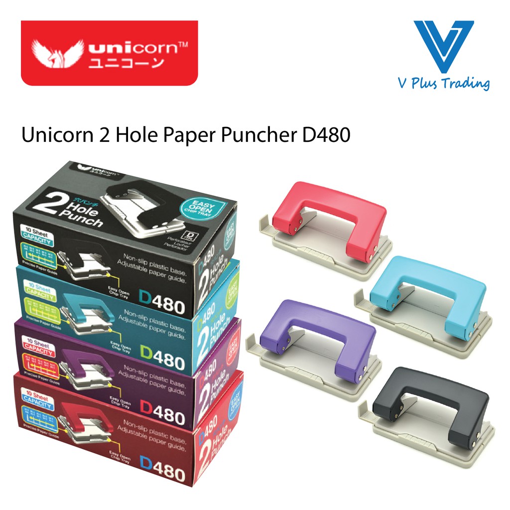 Unicorn 2 Hole Paper Puncher ( Type D ) - D480 | Shopee Malaysia