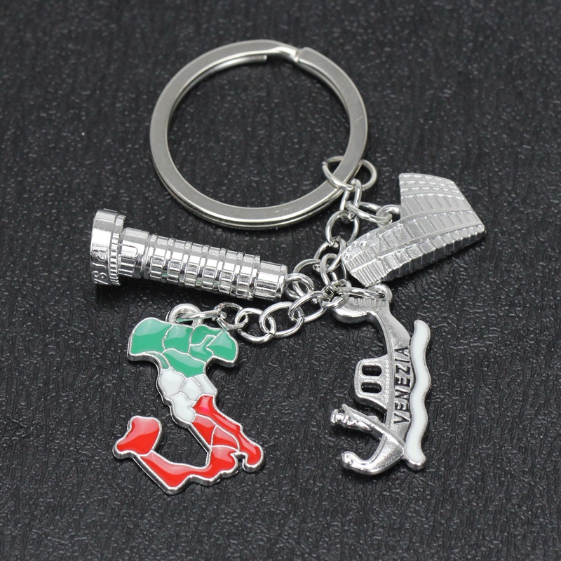 Italy Tourist Souvenirs Keychain Italy Building Map Venice Keyring ...