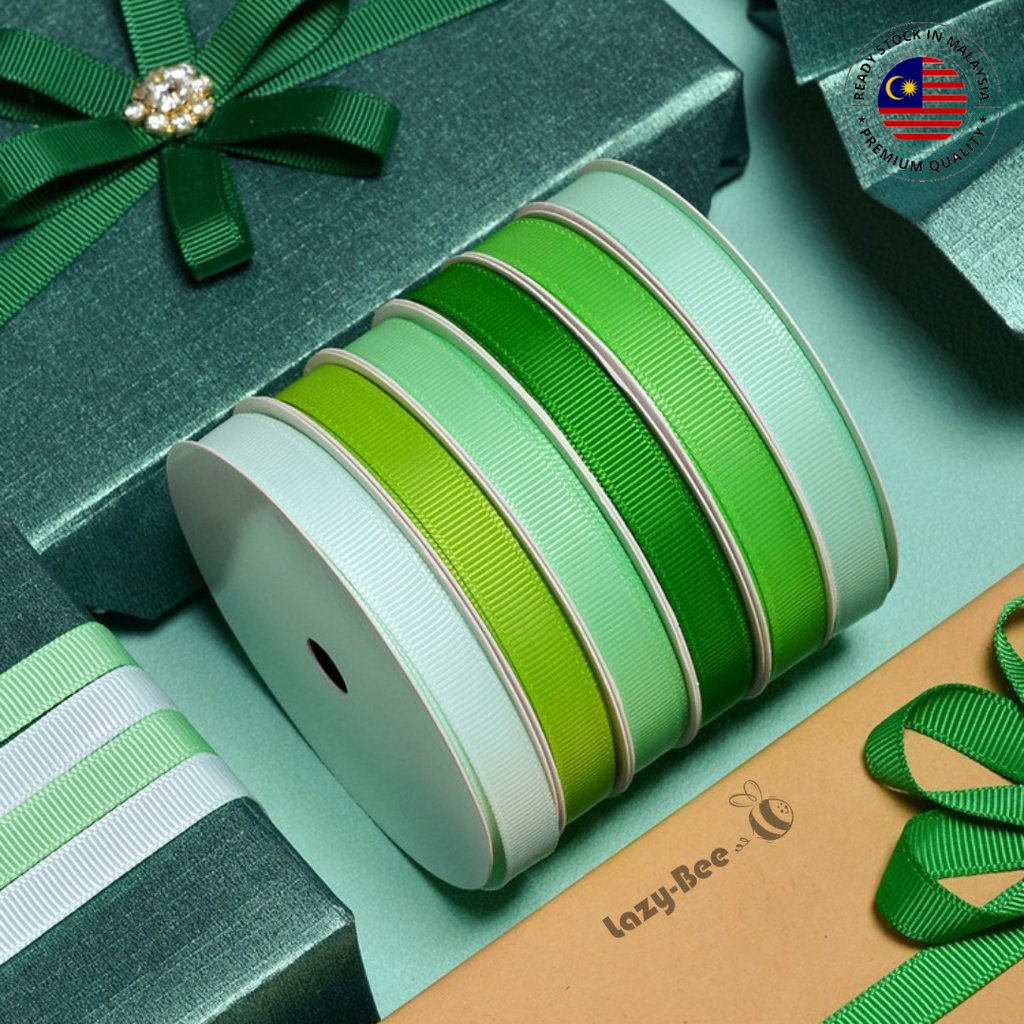 LAZY BEE 5 meter Pastel Green Mint Grosgrain Ribbon Reben Door Gift ...