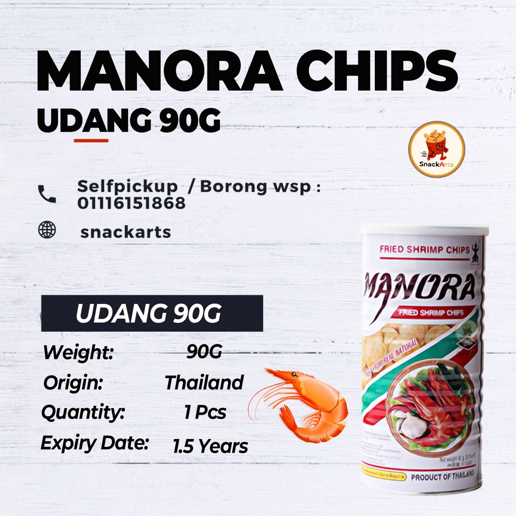 Thailand Manora Fried Shrimp / Crab Chips 90g 🔥 | Shopee Malaysia