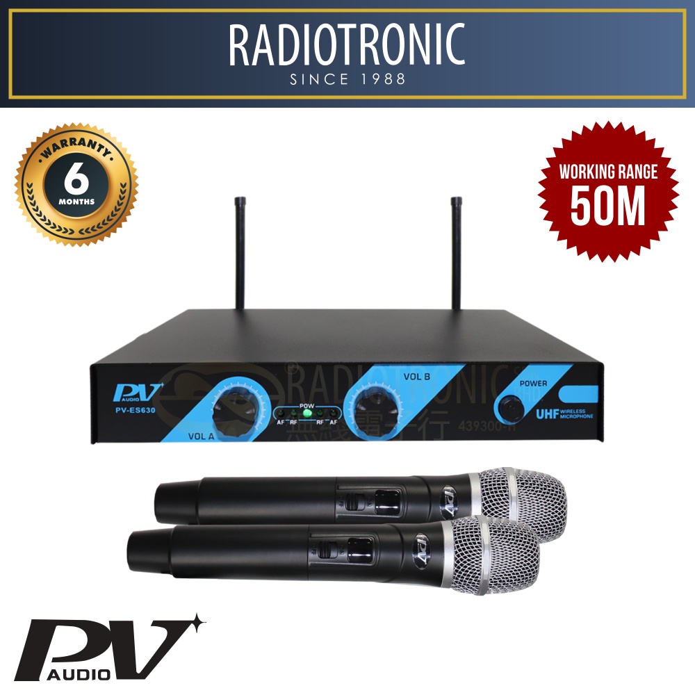 PV Audio Wireless Microphone System ES630 - Working Range 50 Meter ...