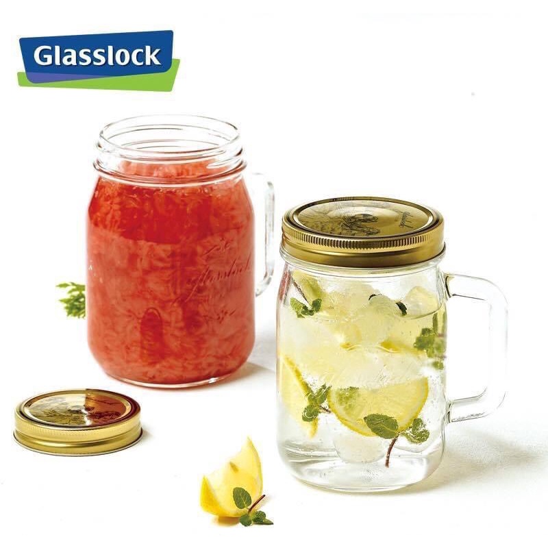 SET OF 2 Korean GLASSLOCK CUP WITH HANDLE 500ml IG753 | Shopee Malaysia