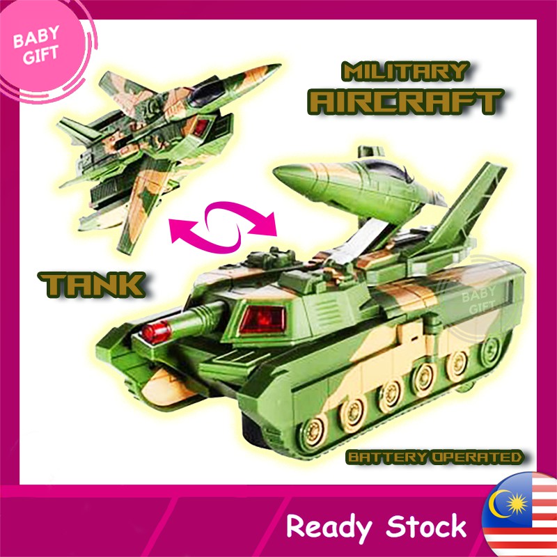 2 in 1 Kids Transformer Deform Military Tank & Airplane Aircraft with ...