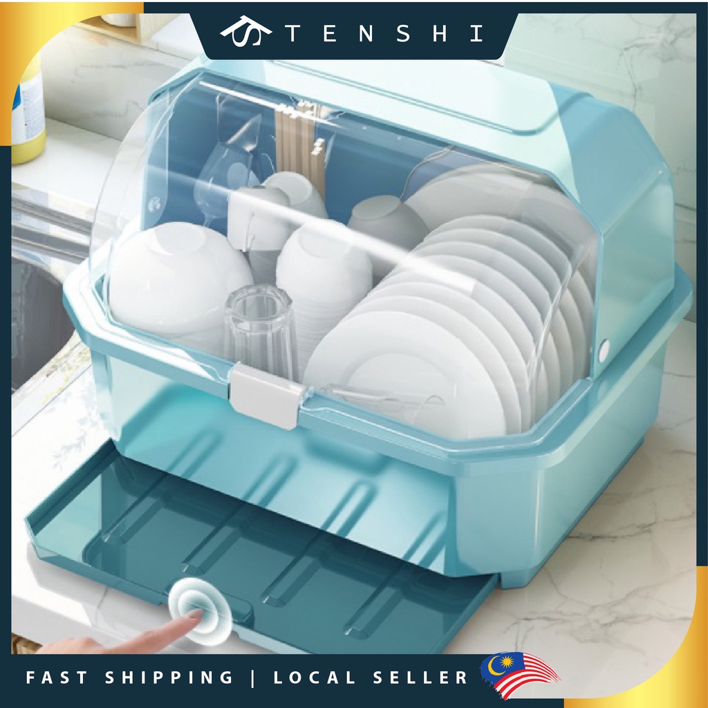 Medium Large Modern Dish Drainer with Cover Dish Rack with Cover Dish ...