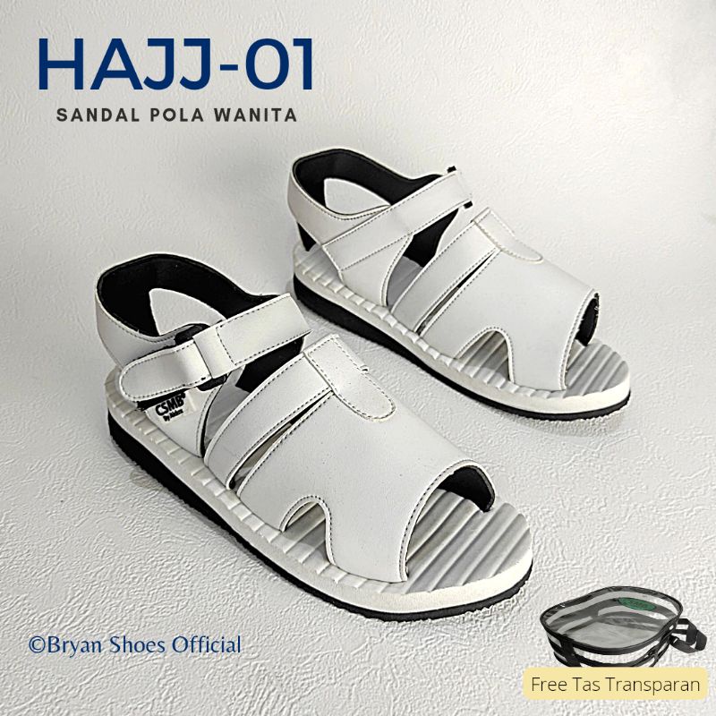 PUTIH BRYAN Hajj-01 Mountain White Hajj Umrah Sandals 36-40 41 42 43 ...