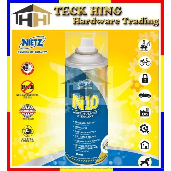 NIETZ N10 Multi Purpose Lubricant Anti-Rust Spray (400ml) | Shopee Malaysia