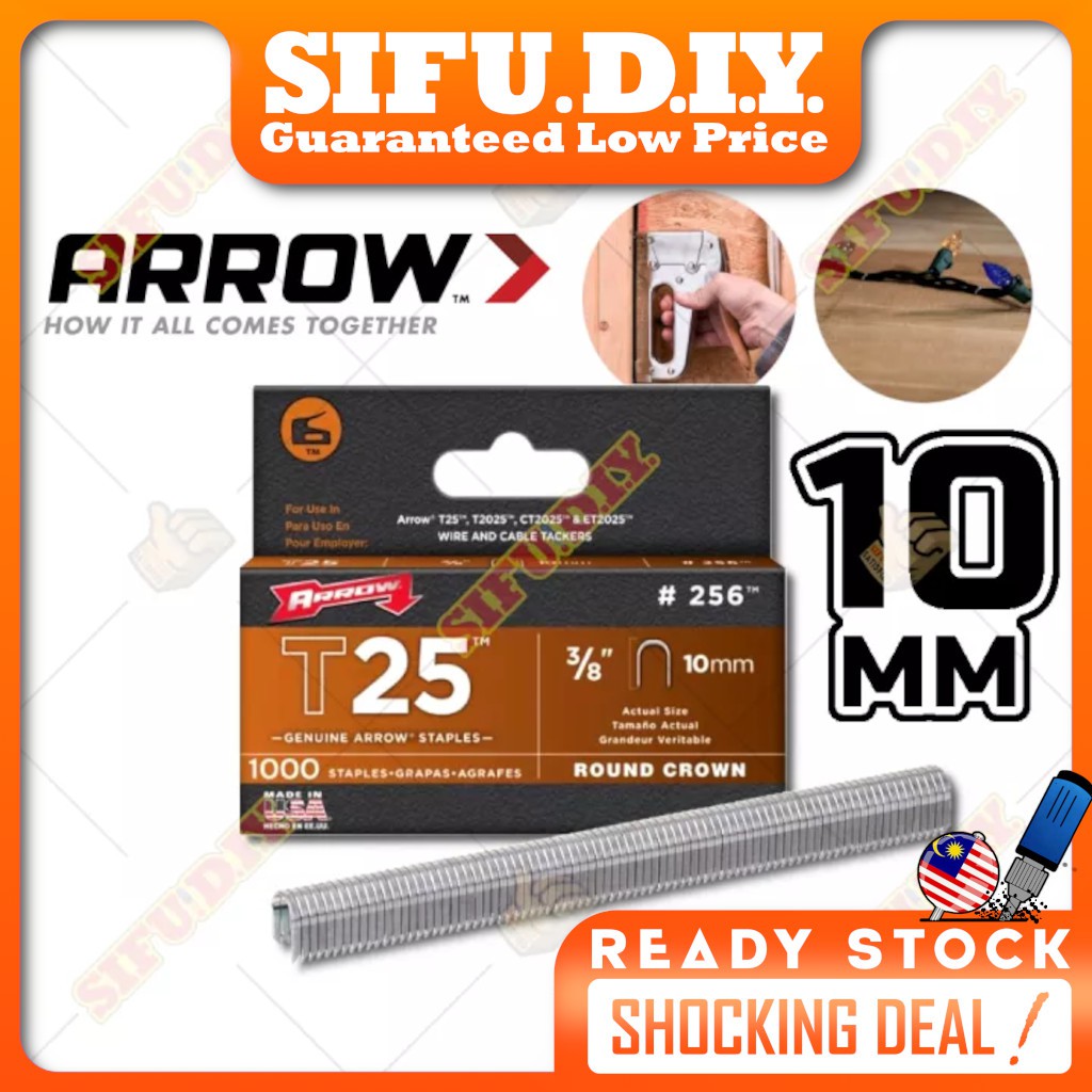 【Pack of 1000】Arrow Fastener T25 Round Crown Staples | Shopee Malaysia