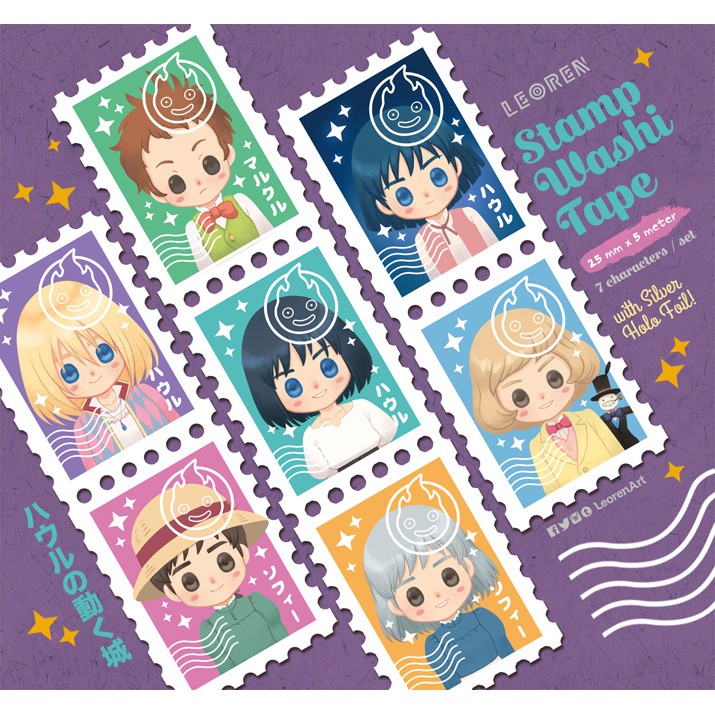 Ghibli - Howl's moving Castle - Spirited Away - washi tape stamp ...